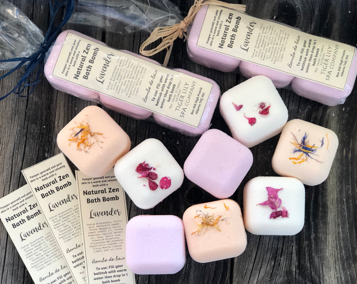 Natural Zen Bath Bomb Cubes – Tiger Lily Spa Company